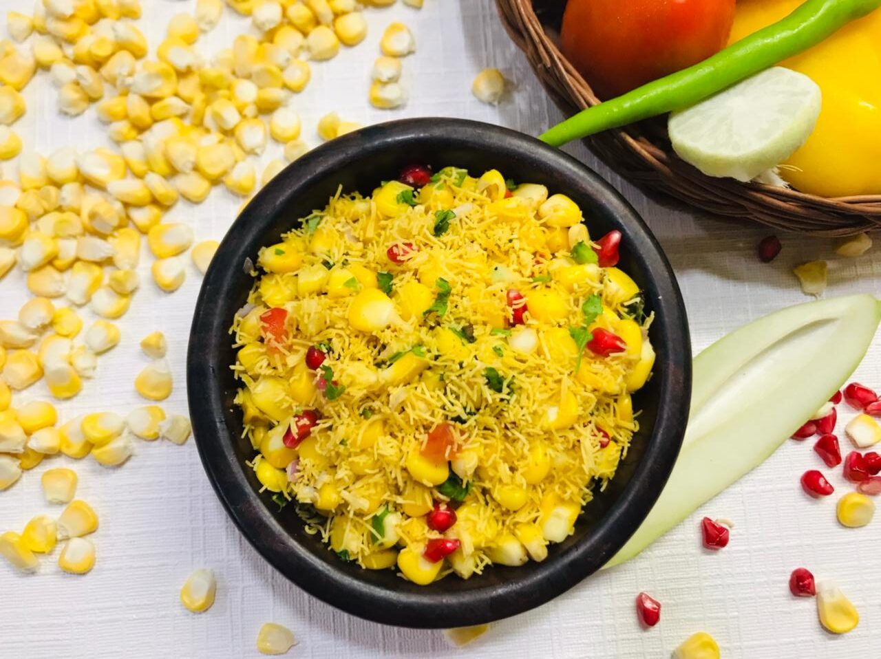 Corn Bhel Recipe | Corn Chaat Bhel | Sweet Corn Bhel